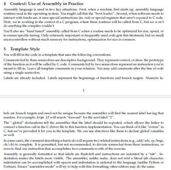 Solved 4 Context: Use of Assembly in Practice Assembly | Chegg.com