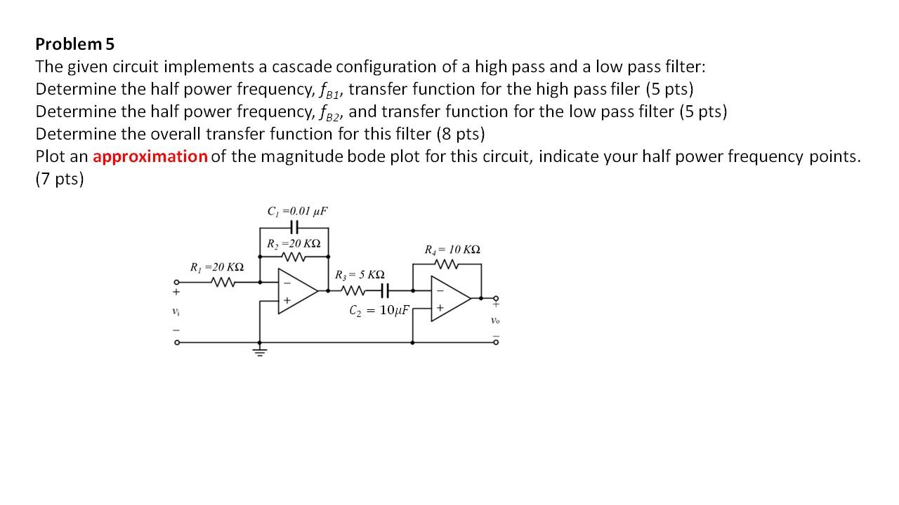 Solved Problem 5 The given circuit implements a cascade | Chegg.com