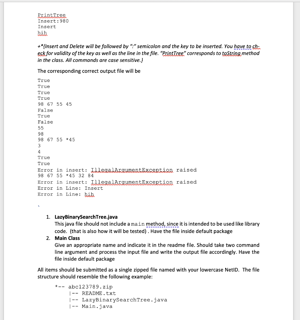 Solved The task of this project is to implement in Java a | Chegg.com