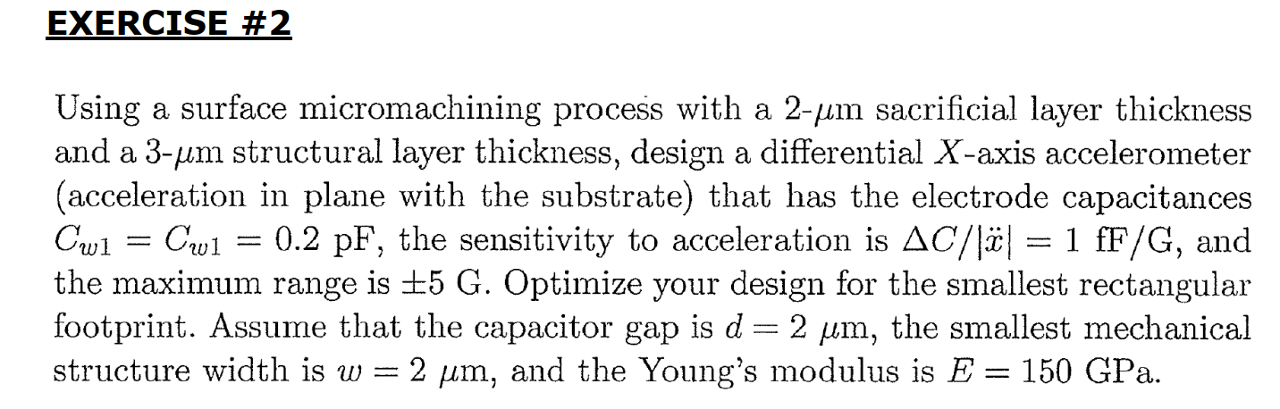 EXERCISE #2Using a surface micromachining process | Chegg.com