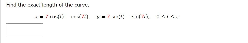 Solved Find the exact length of the curve. | Chegg.com