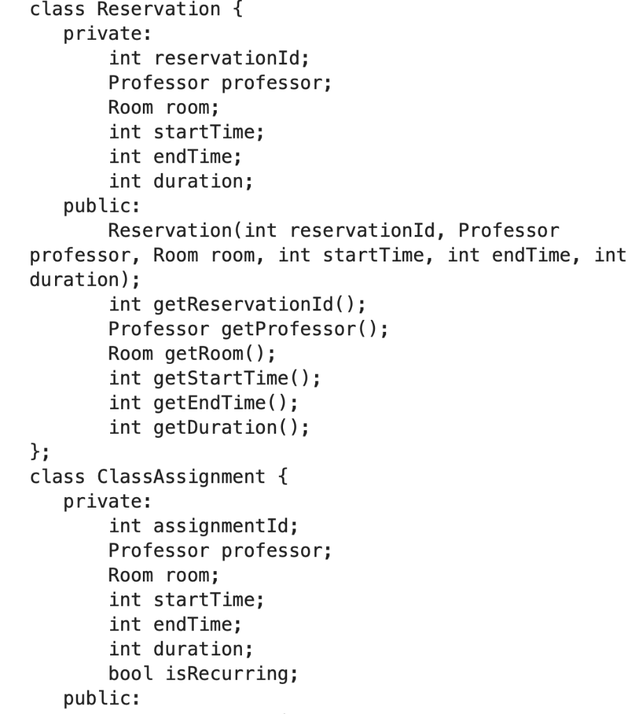 Solved C++ Create a program for classrooms and lab | Chegg.com