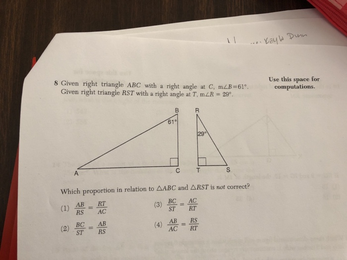Solved 8 Given right triangle ABC with a right angle at C, | Chegg.com
