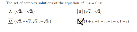 Solved 1. The set of complex solutions of the equation 24 + | Chegg.com