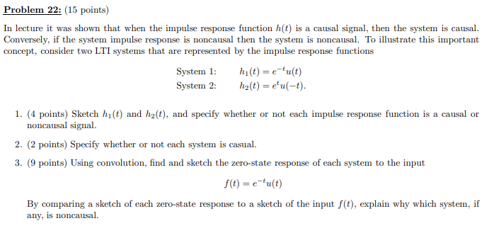 Solved Problem 22: (15 points) In lecture it was shown that | Chegg.com