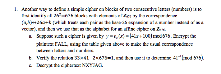 I know how to solve when it is mod 26 ( A -Z) but how | Chegg.com