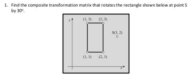 Solved 1. Find the composite transformation matrix that | Chegg.com