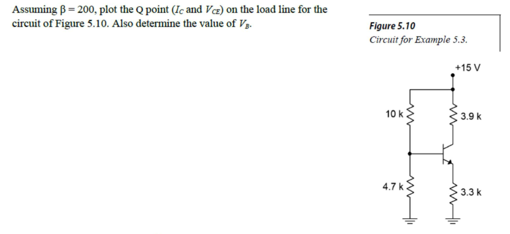 Solved Assuming β=200, plot the Q point (IC and VCE) on the | Chegg.com