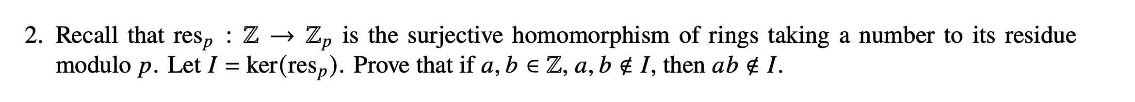 Solved Recall that resp:Z→Zp ﻿is the surjective homomorphism | Chegg.com
