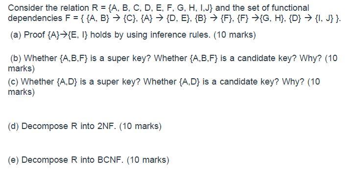 Solved = Consider the relation R = {A, B, C, D, E, F, G, H, | Chegg.com