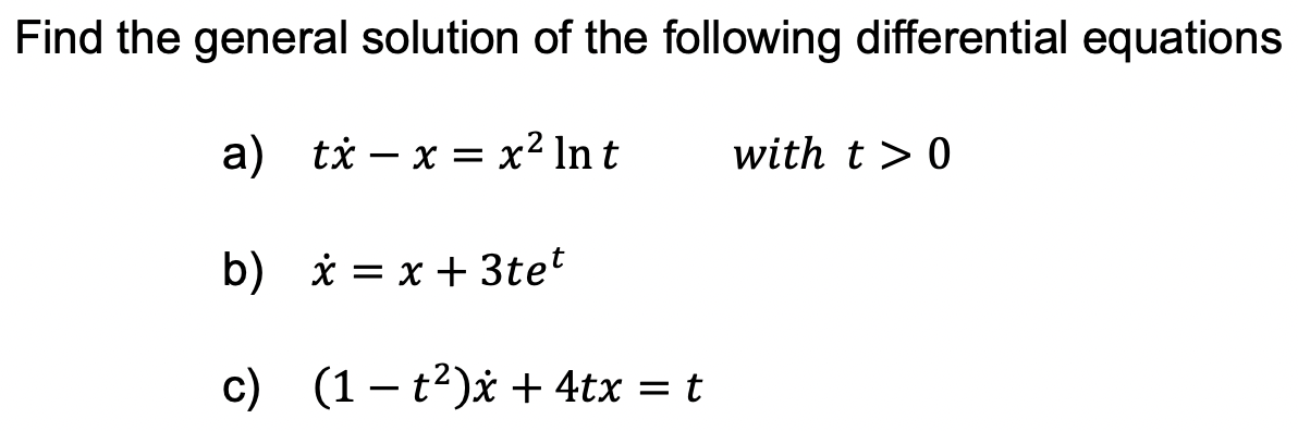 Solved i. Identify the type of ODE and write in | Chegg.com