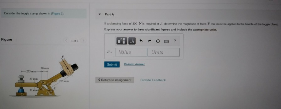 Solved Consider the toggle clamp shown in (Figure 1) Part A | Chegg.com