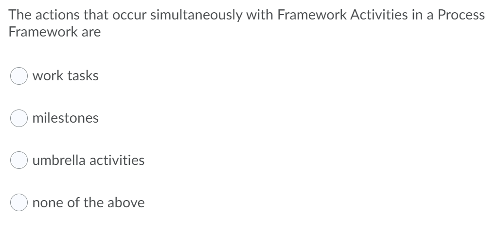 Solved The actions that occur simultaneously with Framework | Chegg.com