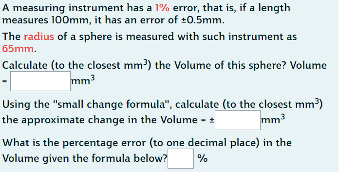 Solved A measuring instrument has a 1% error, that is, if a | Chegg.com