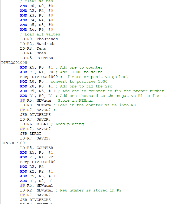 Solved LC-3 Assembly: Why is my code only printing zeros? | Chegg.com