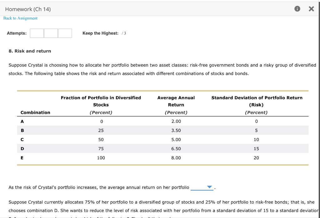 Solved Homework (Ch 14) Back to Assignment Attempts: Keep | Chegg.com
