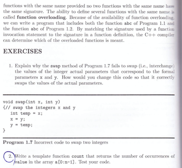 Solved Write A Template Function Count That Returns The