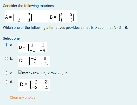 Solved Consider the following matrices: A=[1−22−1]B=[310−3] | Chegg.com