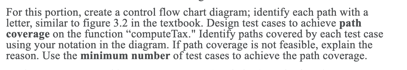 For this portion, create a control flow chart | Chegg.com