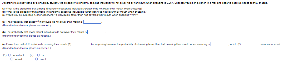 Solved (a) What is the probability that among 16 randomly | Chegg.com