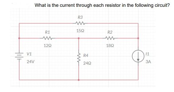 Solved What is the current through each resistor in the | Chegg.com