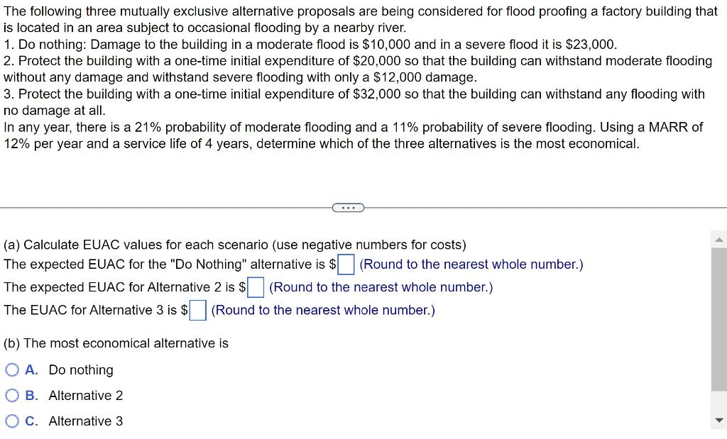 The following three mutually exclusive alternative | Chegg.com