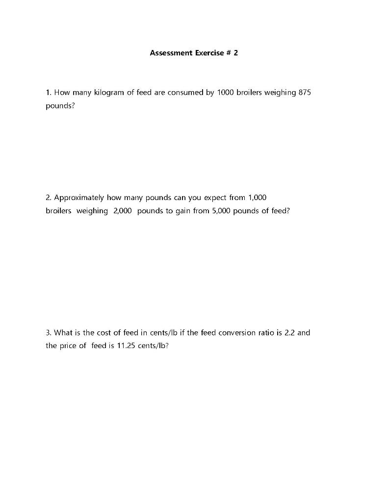 Solved Feed Conversion Ratio Feed conversion ratio (FCR) is | Chegg.com
