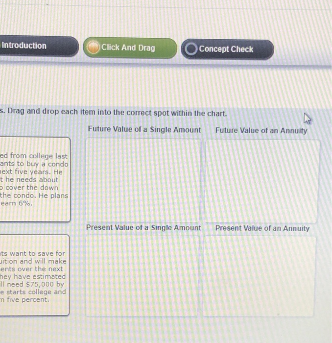 Solved click and drag future value of a single amount/ | Chegg.com