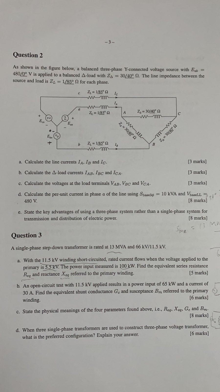 Solved As shown in the figure below, a balanced three-phase | Chegg.com