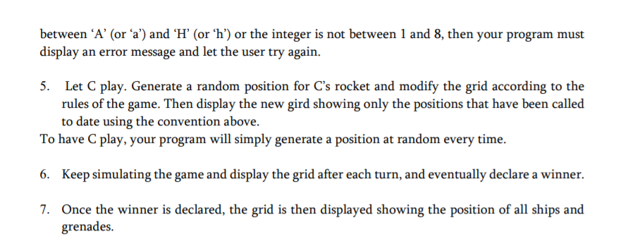 Solved In this assignment, you will write a program to play | Chegg.com