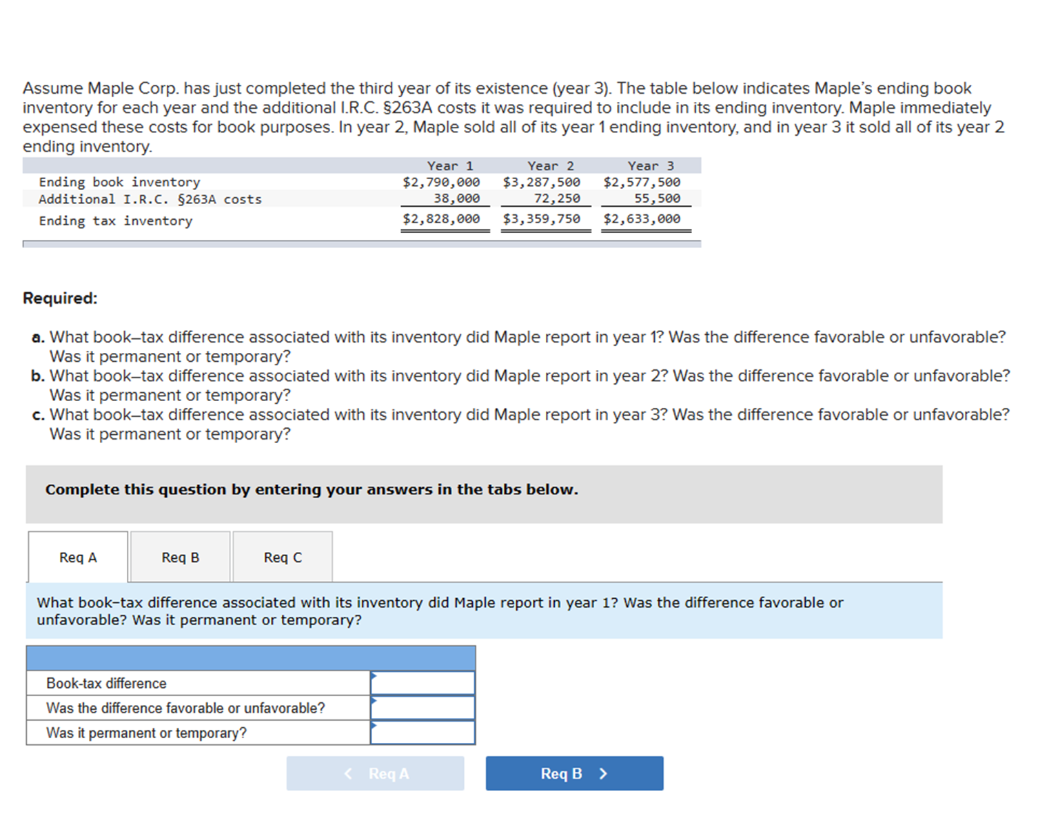 Solved Assume Maple Corp. has just completed the third year | Chegg.com