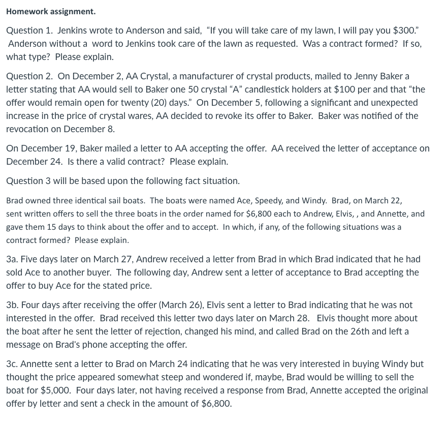 Solved Homework Assignment Question 1 Jenkins Wrote To