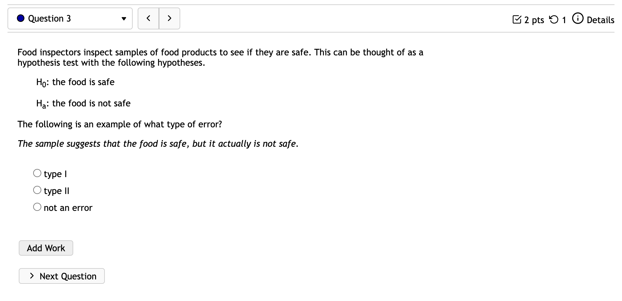 Solved Question 3 Food inspectors inspect samples of food | Chegg.com