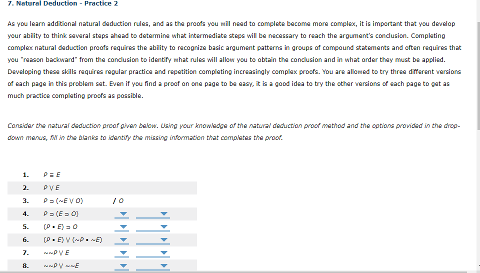 Solved 7. Natural Deduction - Practice 2 As you learn | Chegg.com