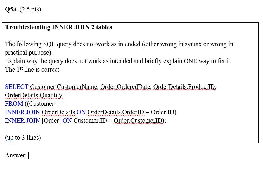 Solved Troubleshooting Inner Join 2 Tables The Following Sql 