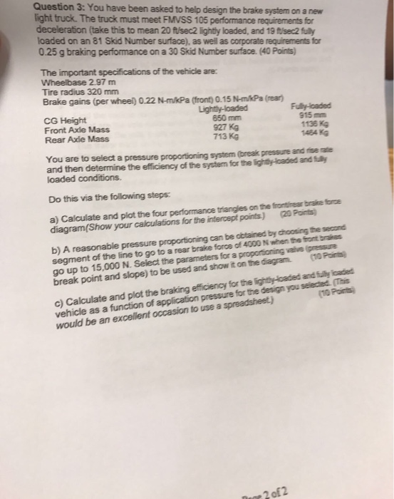 Solved You have been asked to help design the brake system | Chegg.com