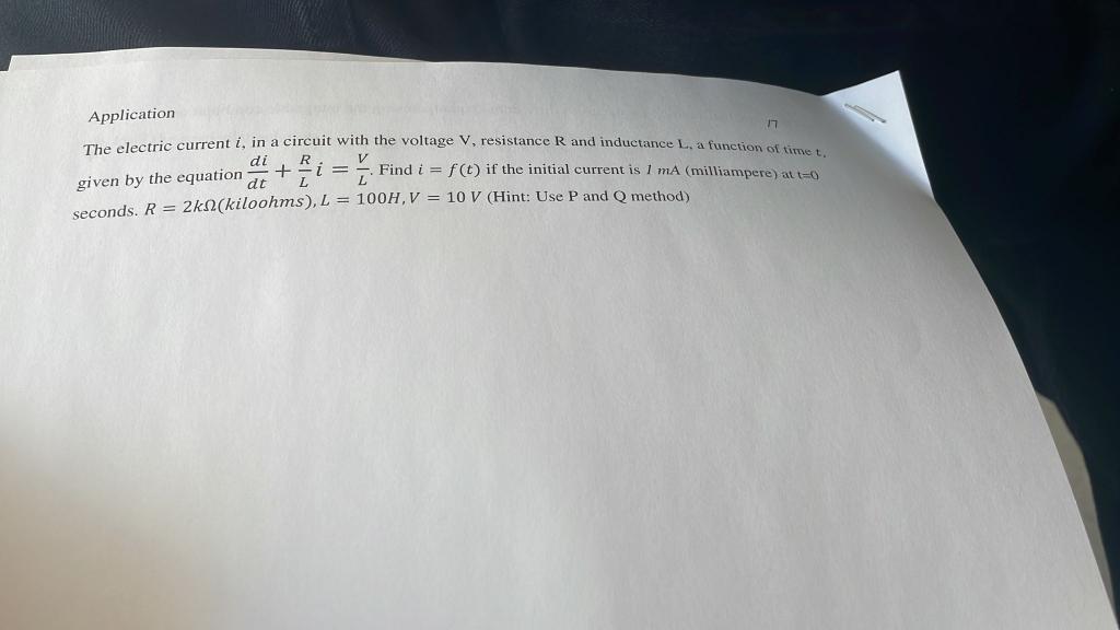 Solved The electric current i, in a circuit with the voltage | Chegg.com