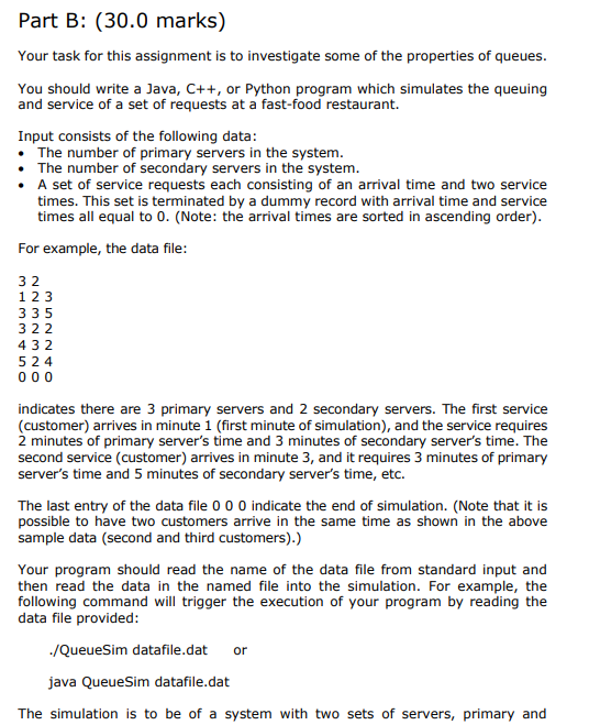 Solved \r\nsecondary, with a single queue associated with | Chegg.com