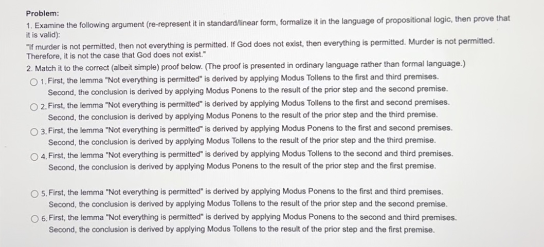 Problem:Examine the following argument (re-represent | Chegg.com