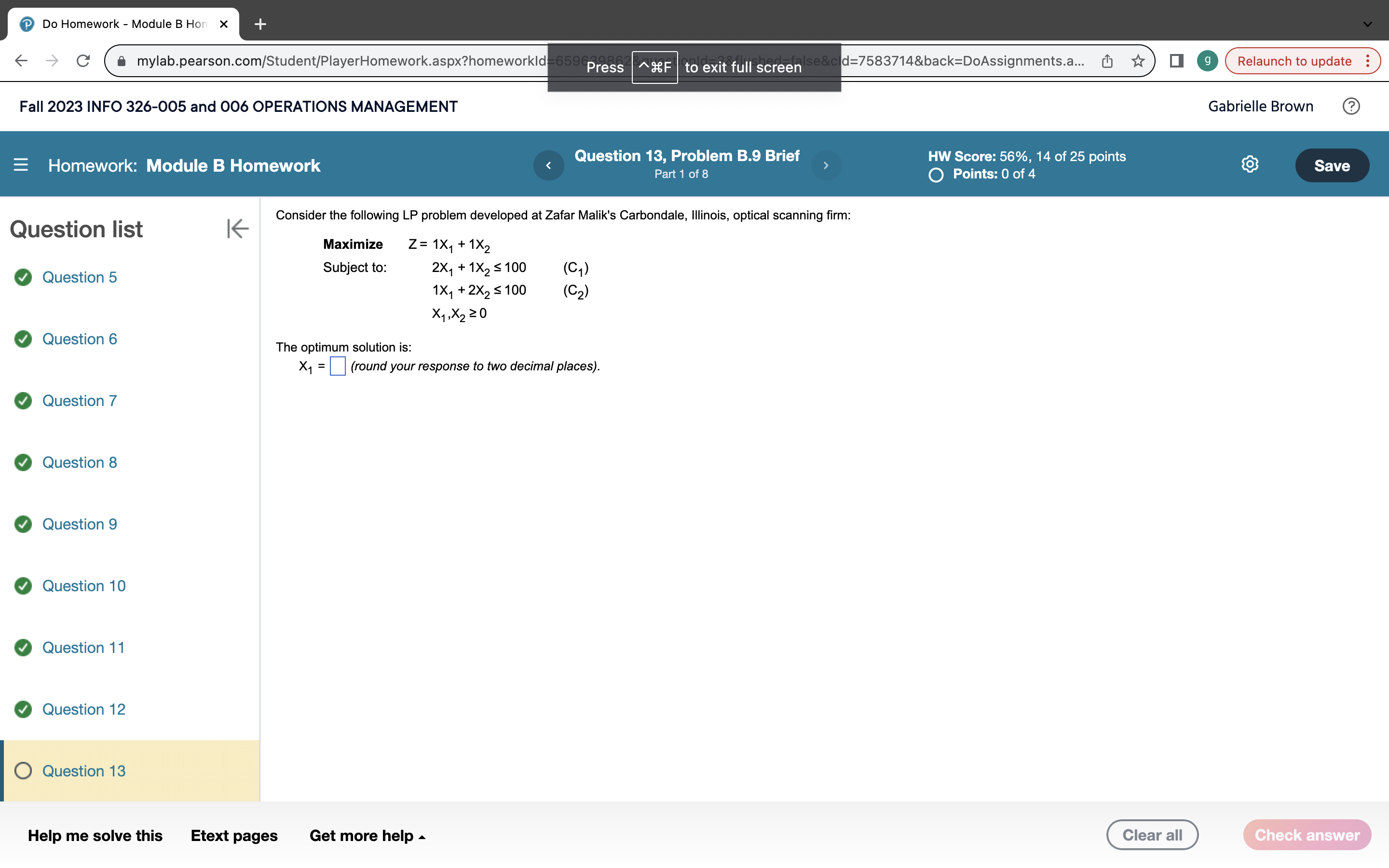 Solved Consider the following LP problem developed at Zafar | Chegg.com