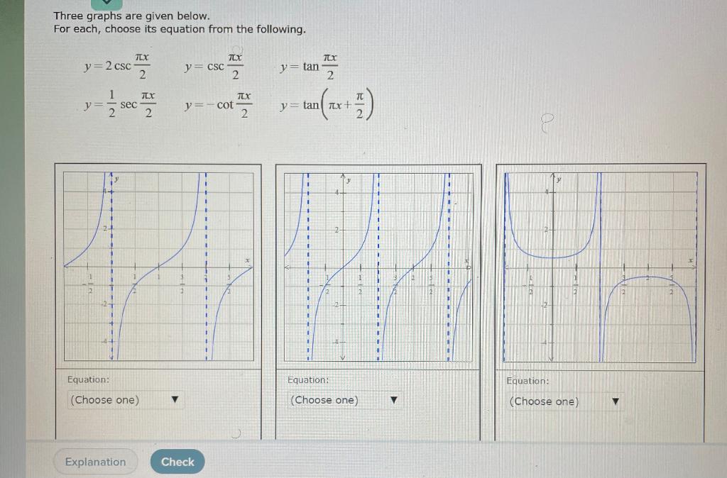 Solved Three graphs are given below. For each, choose its | Chegg.com