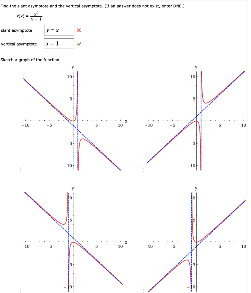 Solved Find the slant asymptote and the vertical asymptote. | Chegg.com