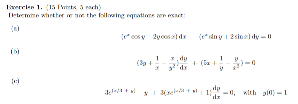 Solved Exercise 1. (15 Points, 5 each) Determine whether or | Chegg.com