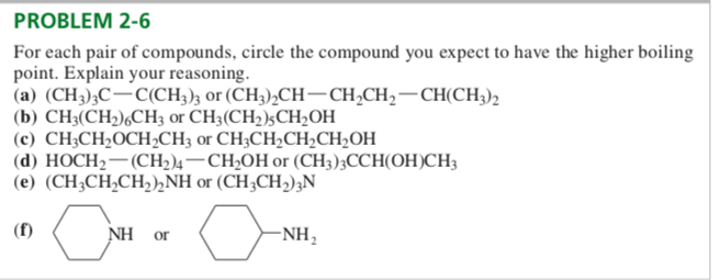 Solved PROBLEM 2-6 For each pair of compounds, circle the | Chegg.com
