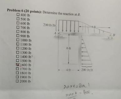 Problem 6 ( 20 ﻿points): Determine the reaction | Chegg.com