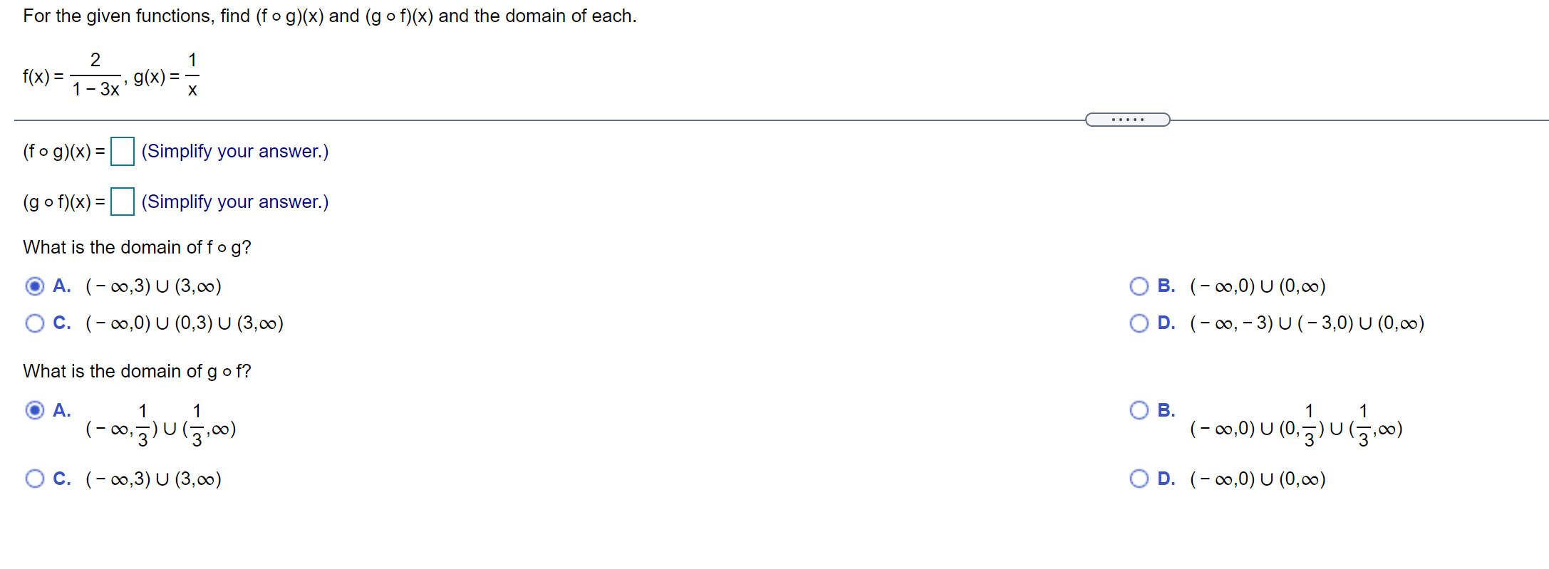 Solved For the given functions, find (fog)(x) and (gof)(x) | Chegg.com