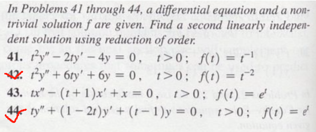 Solved In Problems 41 through 44, a differential equation | Chegg.com