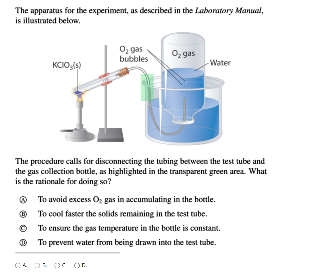 Solved The apparatus for the experiment, as described in the | Chegg.com
