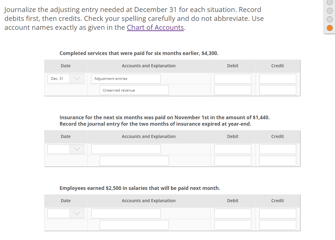 Solved Journalize the adjusting entry needed at December 31 | Chegg.com
