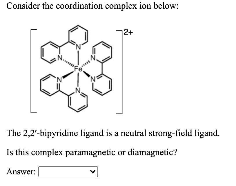 Solved The complex [Fe(ox)3]3- has one unpaired electron. | Chegg.com